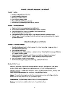 Abnormal Psychology 2e Study Guide – Module 1 – Fundamentals of ...