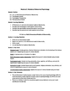 Abnormal Psychology 2e Study Guide – Module 2 – Fundamentals of ...