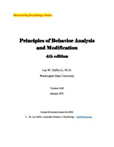 1 – Principles of Behavior Analysis and Modification 4th edition ...